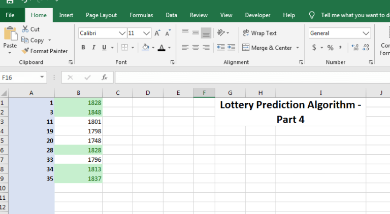 Lottery Prediction Algorithm Excel Predict Lotto Numbers Using Excel